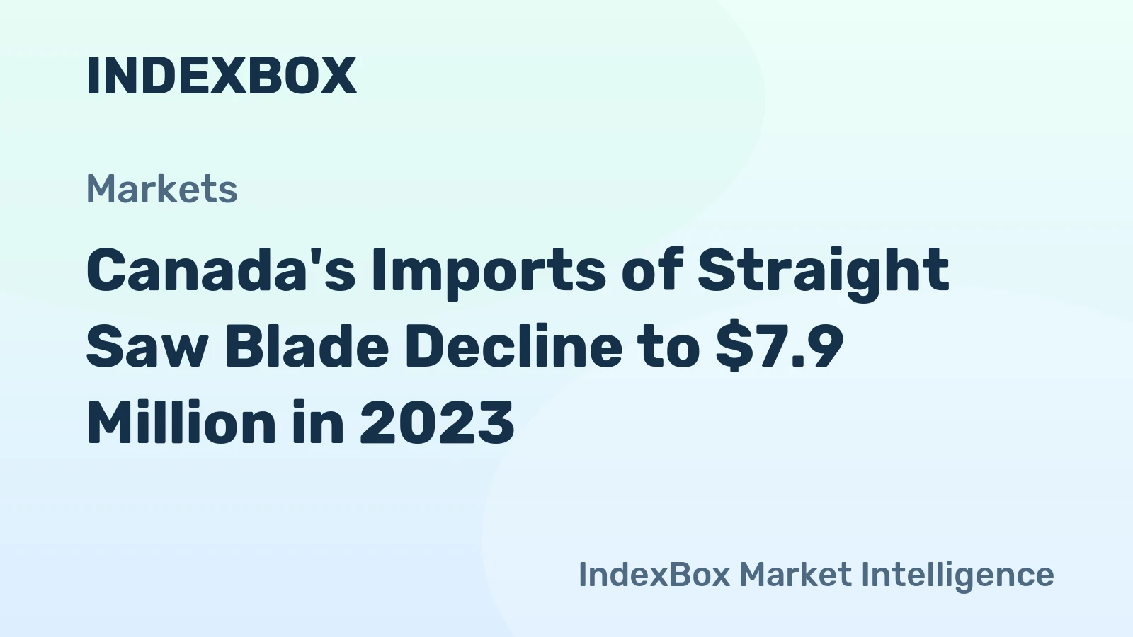 Canada's Imports of Straight Saw Blade Decline to $7.9 Million in 2023
