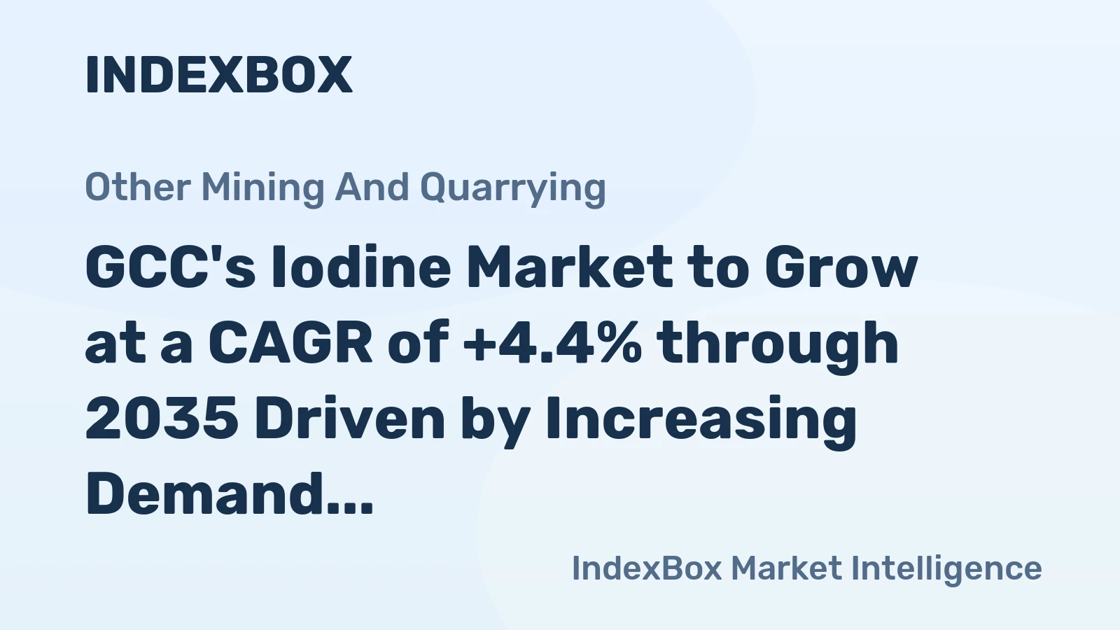 GCC's Iodine Market to Grow at a CAGR of +4.4% through 2035 Driven by Increasing Demand