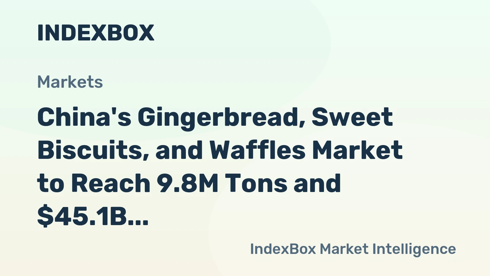 China's Gingerbread, Sweet Biscuits, and Waffles Market to Reach 9.8M Tons and $45.1B by 2035