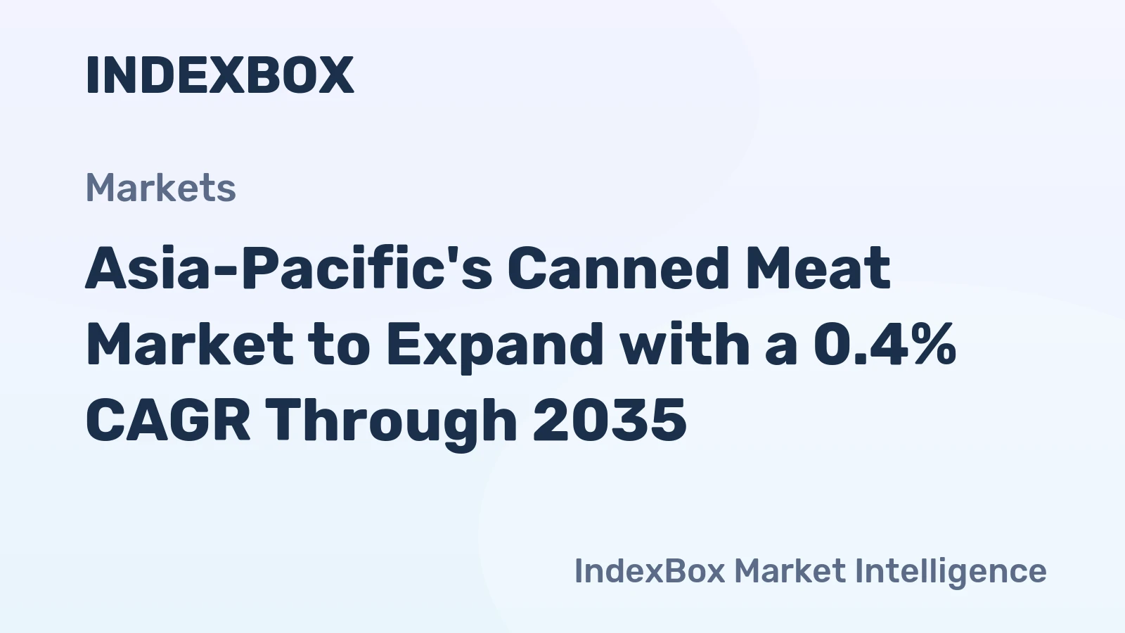 Asia-Pacific's Canned Meat Market to Expand with a 0.4% CAGR Through 2035