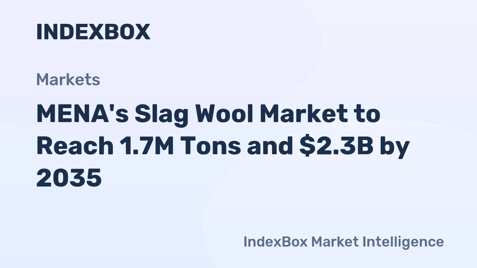 MENA's Slag Wool Market to Reach 1.7M Tons and $2.3B by 2035
