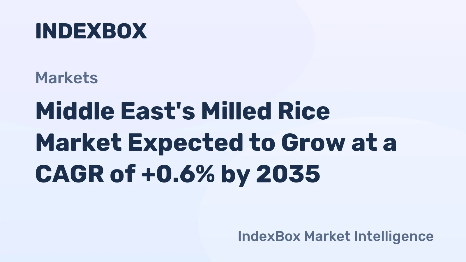 Middle East's Milled Rice Market Expected to Grow at a CAGR of +0.6% by 2035