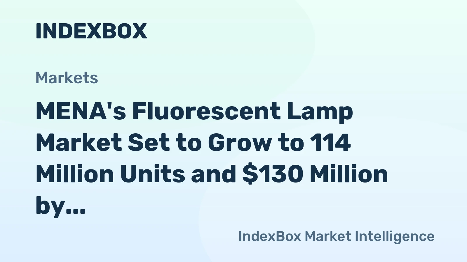 MENA's Fluorescent Lamp Market Set to Grow to 114 Million Units and $130 Million by 2035