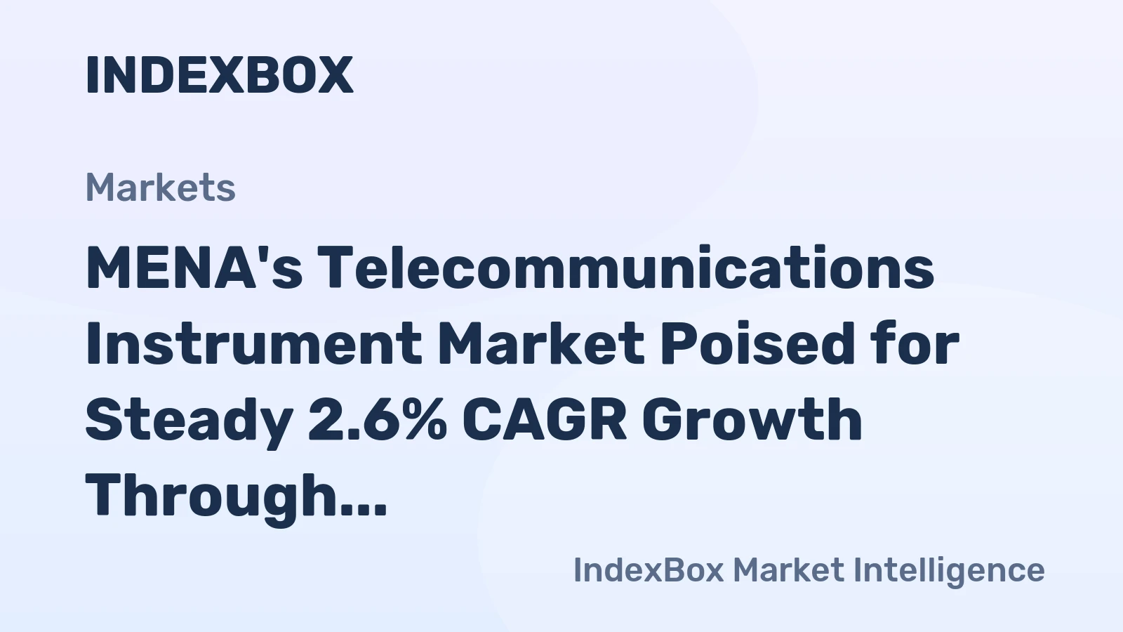 MENA's Telecommunications Instrument Market Poised for Steady 2.6% CAGR Growth Through 2035