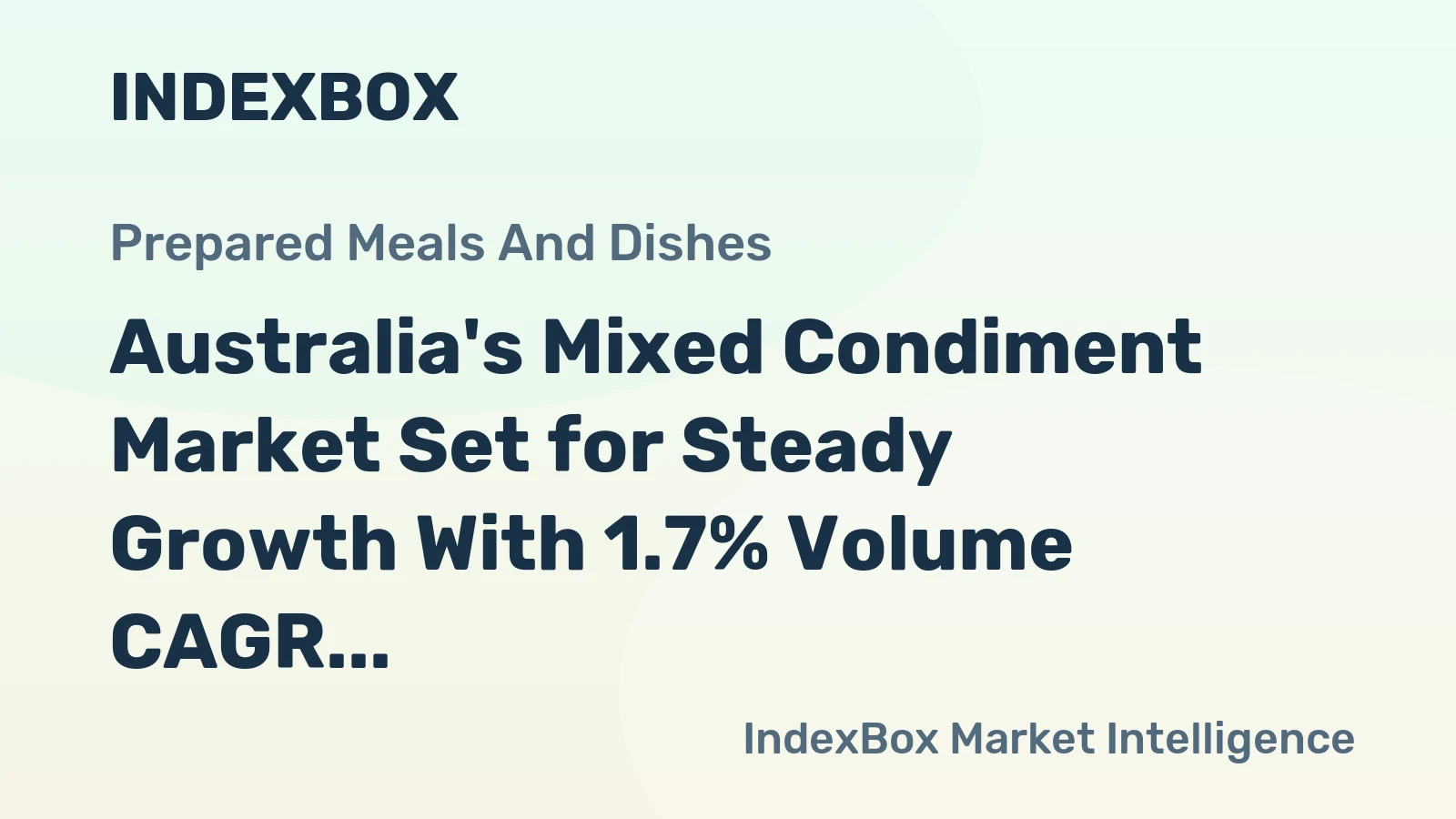 Australia's Mixed Condiment Market Set for Steady Growth With 1.7% Volume CAGR Through 2035