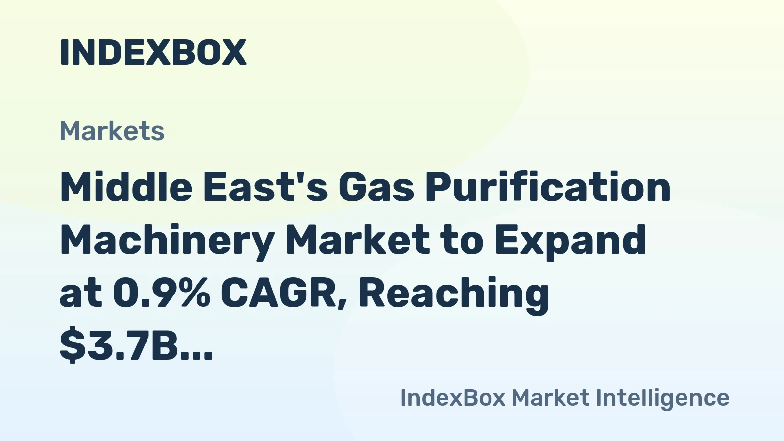 Middle East's Gas Purification Machinery Market to Expand at 0.9% CAGR, Reaching $3.7B by 2035