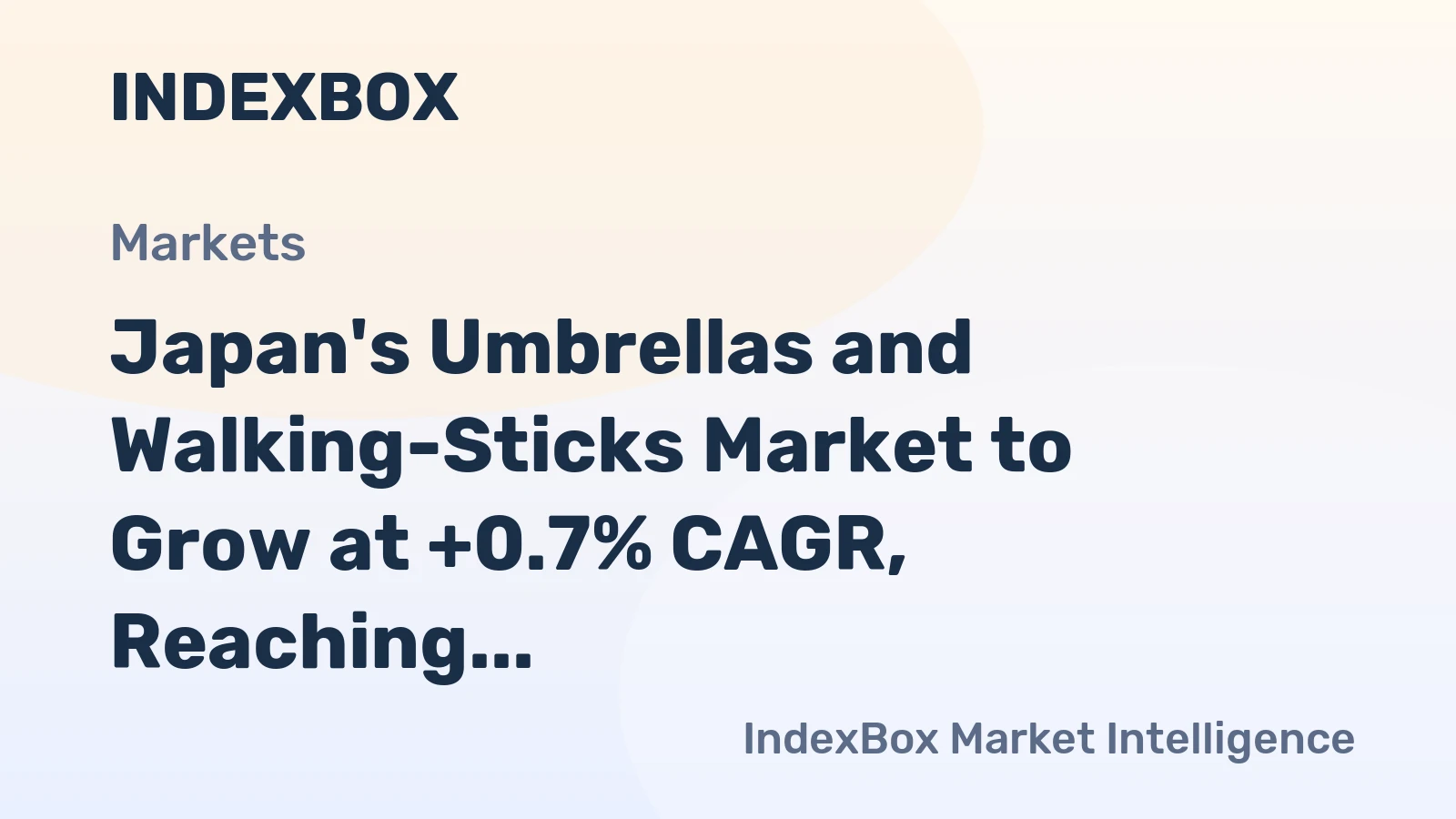 Japan's Umbrellas and Walking-Sticks Market to Grow at +0.7% CAGR, Reaching $325M by 2035