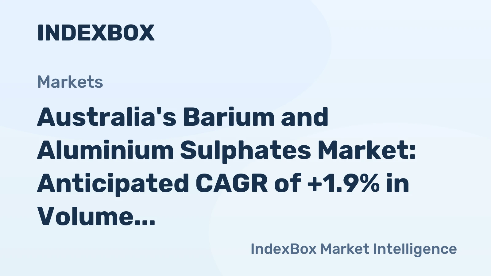 Australia's Barium and Aluminium Sulphates Market: Anticipated CAGR of +1.9% in Volume and +3.1% in Value from 2024 to 2035