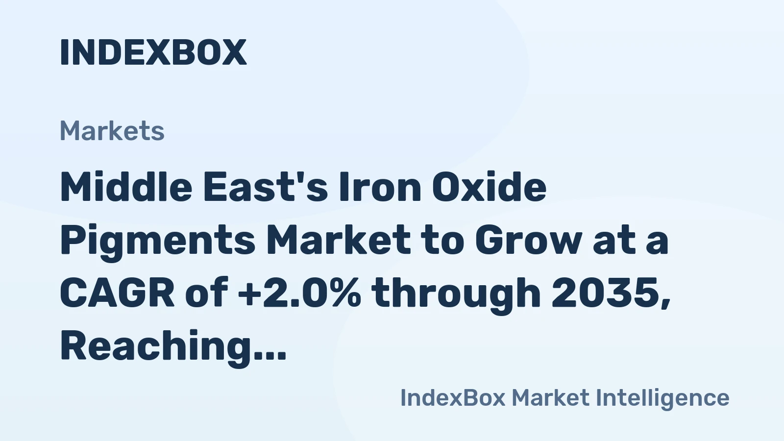 Middle East's Iron Oxide Pigments Market to Grow at a CAGR of +2.0% through 2035, Reaching 210K tons