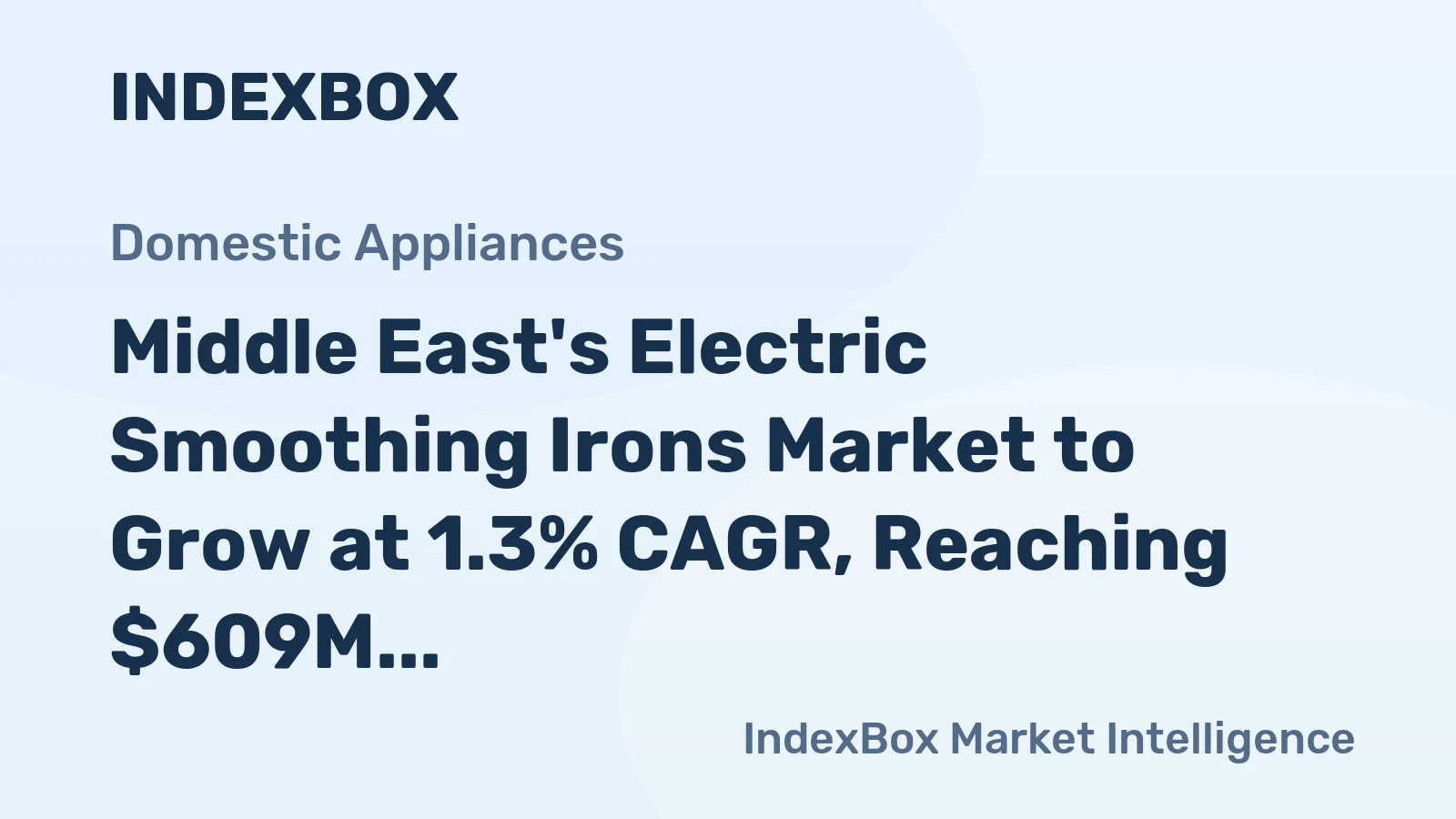 Middle East's Electric Smoothing Irons Market to Grow at 1.3% CAGR, Reaching $609M by 2035