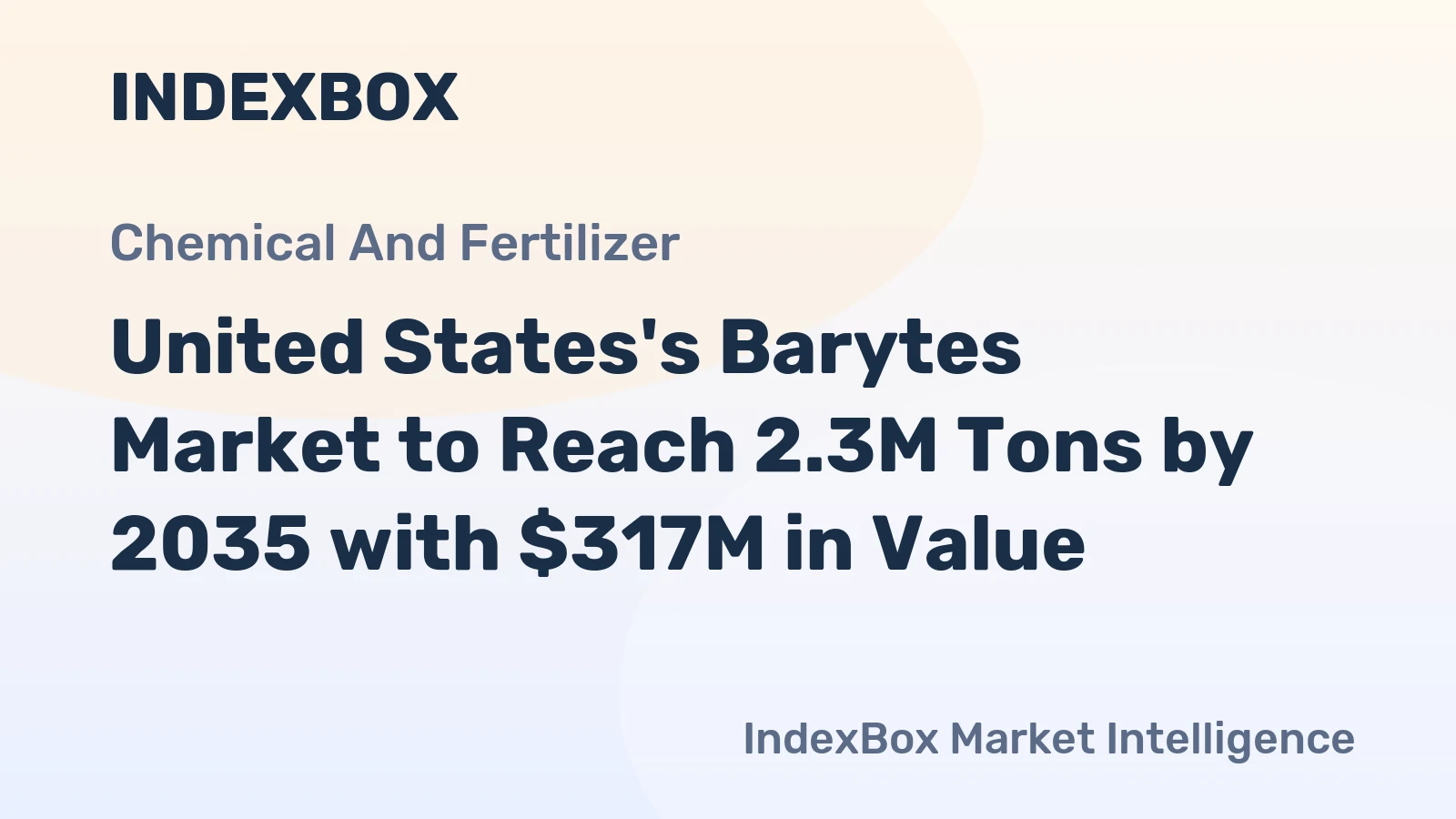 United States's Barytes Market to Reach 2.3M Tons by 2035 with $317M in Value