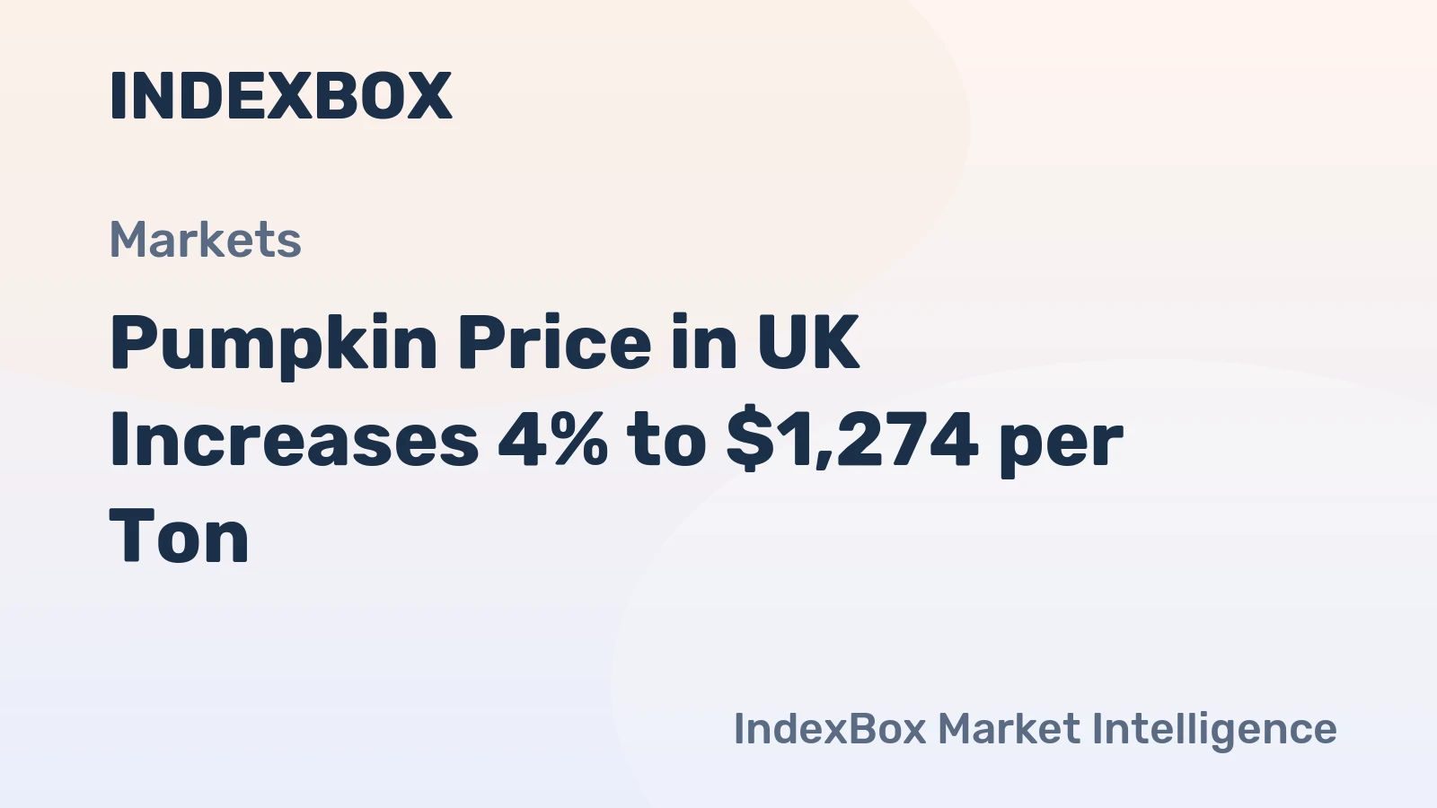 Pumpkin Price in UK Increases 4% to $1,274 per Ton