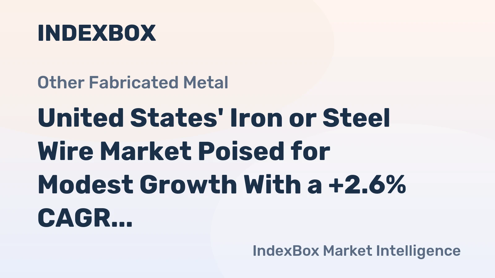 United States' Iron or Steel Wire Market Poised for Modest Growth With a +2.6% CAGR Value Forecast