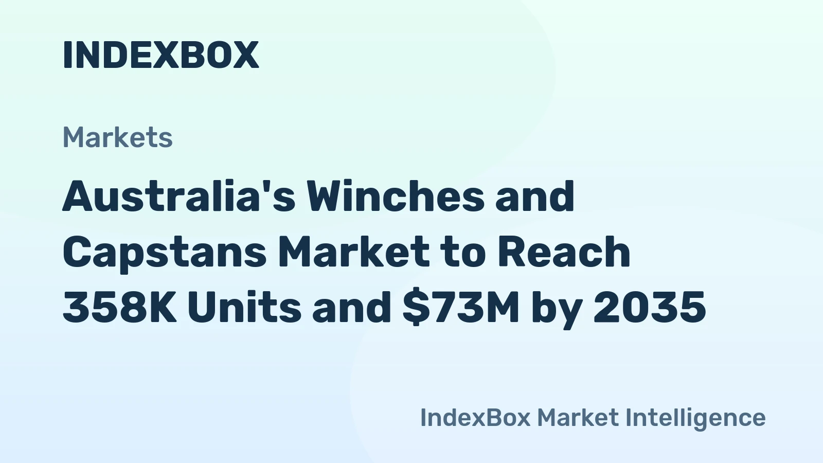 Australia's Winches and Capstans Market to Reach 358K Units and $73M by 2035