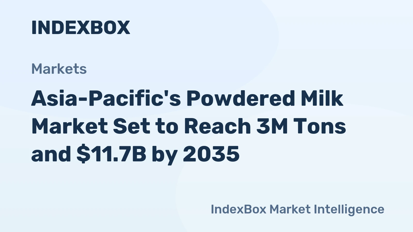 Asia-Pacific's Powdered Milk Market Set to Reach 3M Tons and $11.7B by 2035