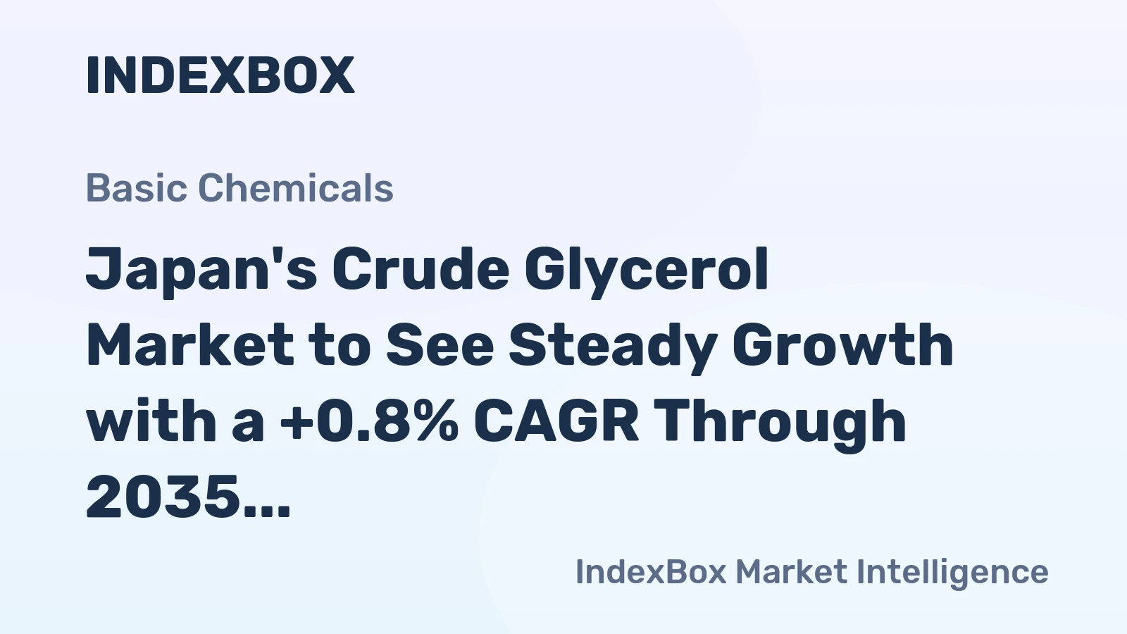 Japan's Crude Glycerol Market to See Steady Growth with a +0.8% CAGR Through 2035