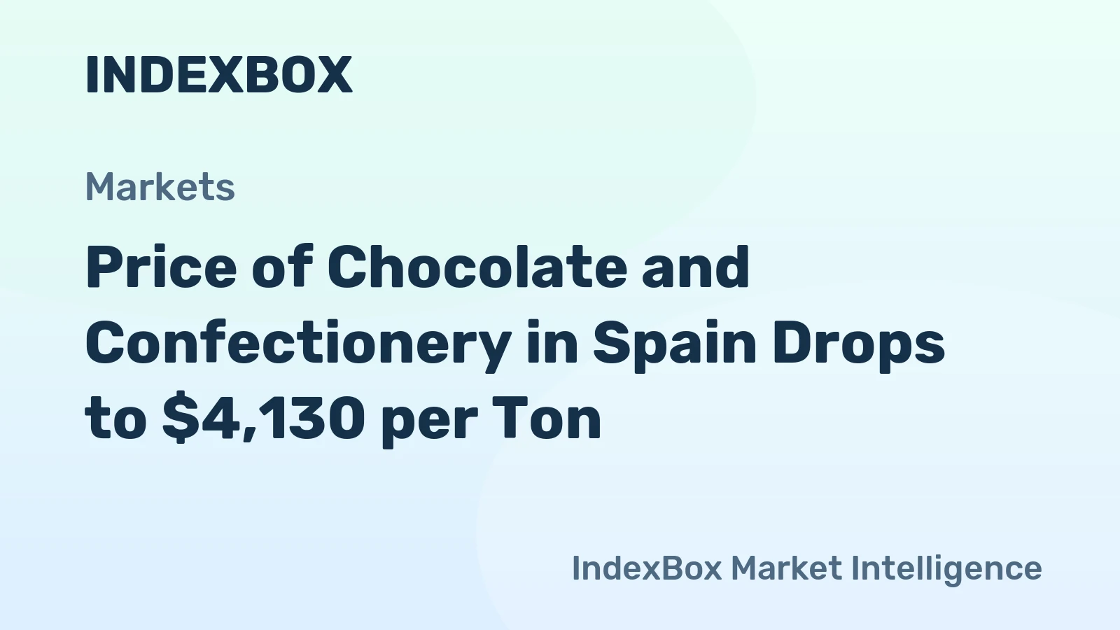 Price of Chocolate and Confectionery in Spain Drops to $4,130 per Ton