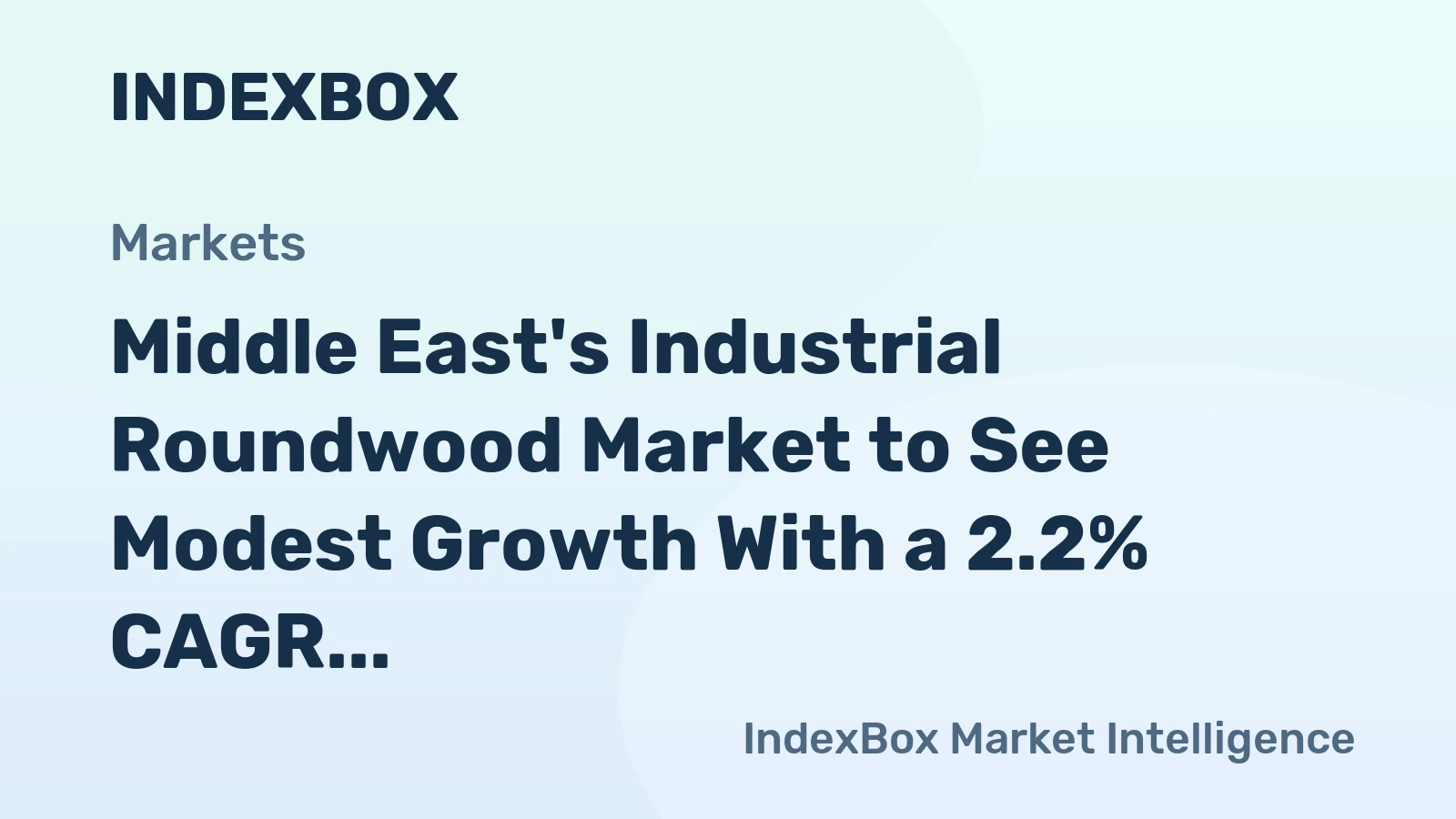 Middle East's Industrial Roundwood Market to See Modest Growth With a 2.2% CAGR in Value