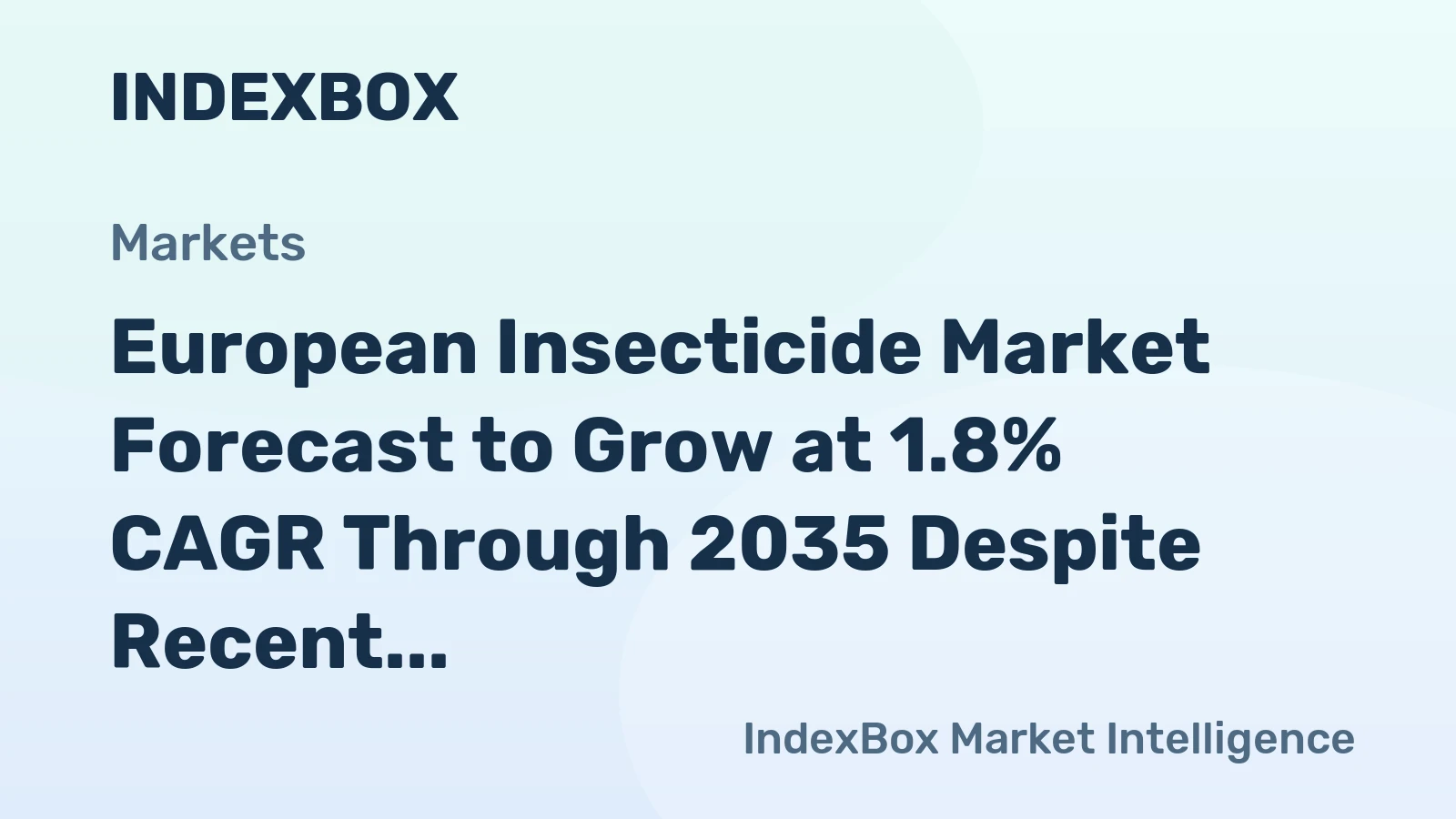 European Insecticide Market Forecast to Grow at 1.8% CAGR Through 2035 Despite Recent Decline