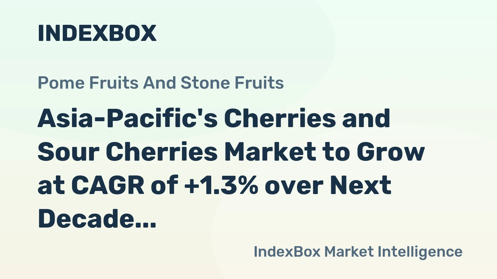 Asia-Pacific's Cherries and Sour Cherries Market to Grow at CAGR of +1.3% over Next Decade