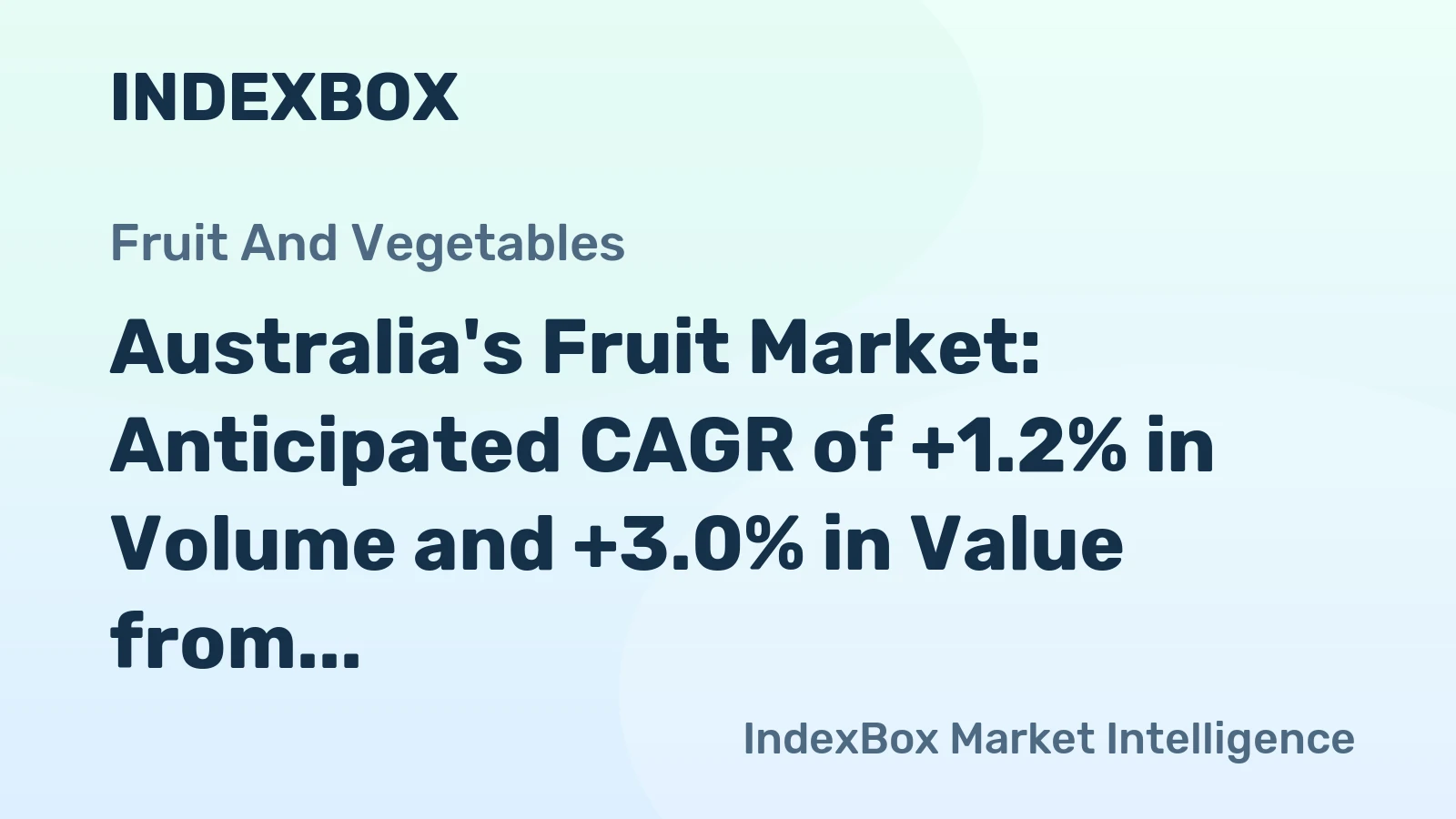 Australia's Fruit Market: Anticipated CAGR of +1.2% in Volume and +3.0% in Value from 2024 to 2035