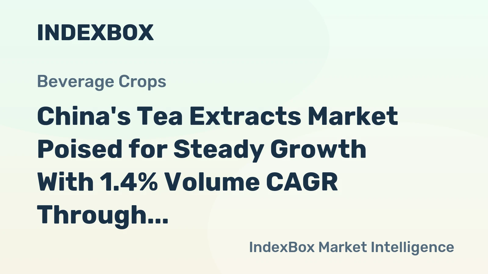 China's Tea Extracts Market Poised for Steady Growth With 1.4% Volume CAGR Through 2035