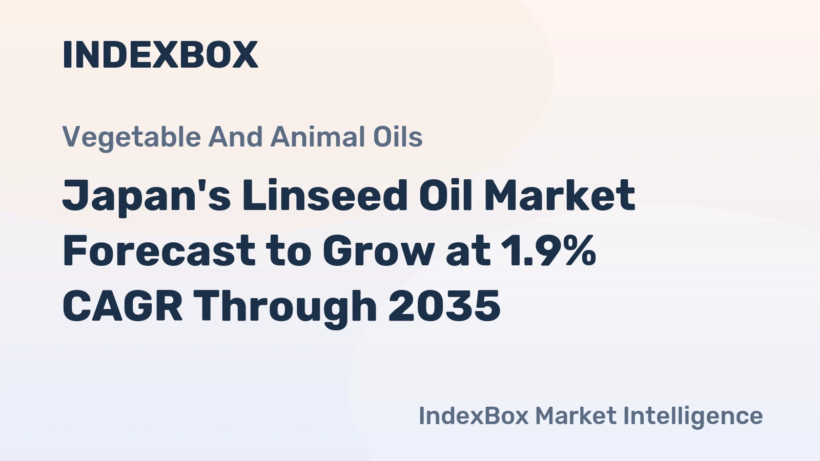 Japan's Linseed Oil Market Forecast to Grow at 1.9% CAGR Through 2035