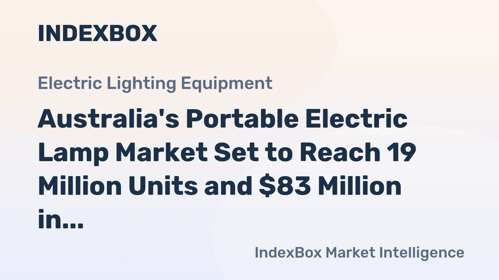 Australia's Portable Electric Lamp Market Set to Reach 19 Million Units and $83 Million in Value