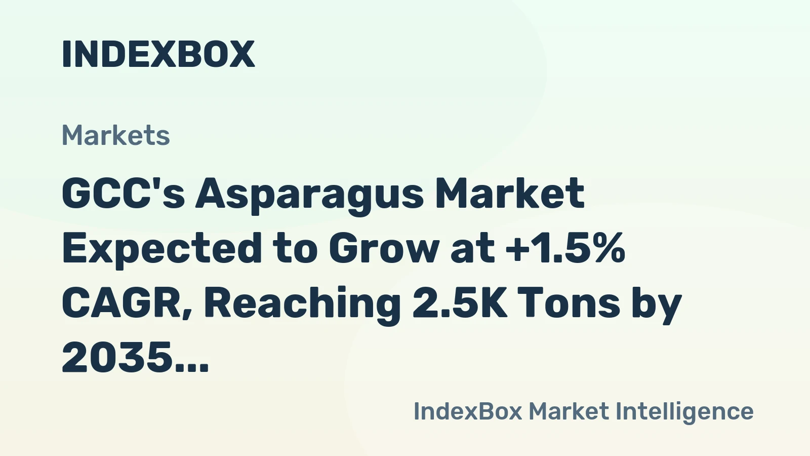 GCC's Asparagus Market Expected to Grow at +1.5% CAGR, Reaching 2.5K Tons by 2035