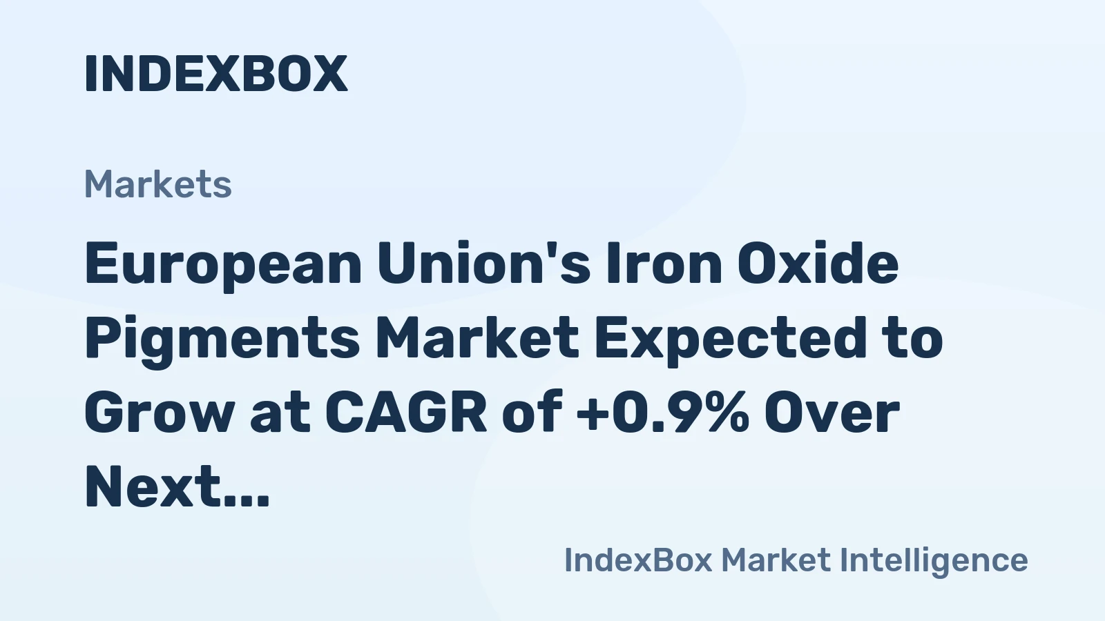 European Union's Iron Oxide Pigments Market Expected to Grow at CAGR of +0.9% Over Next Decade