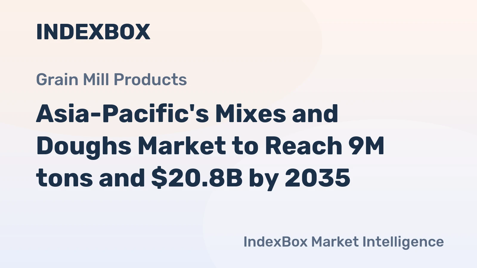 Asia-Pacific's Mixes and Doughs Market to Reach 9M tons and $20.8B by 2035
