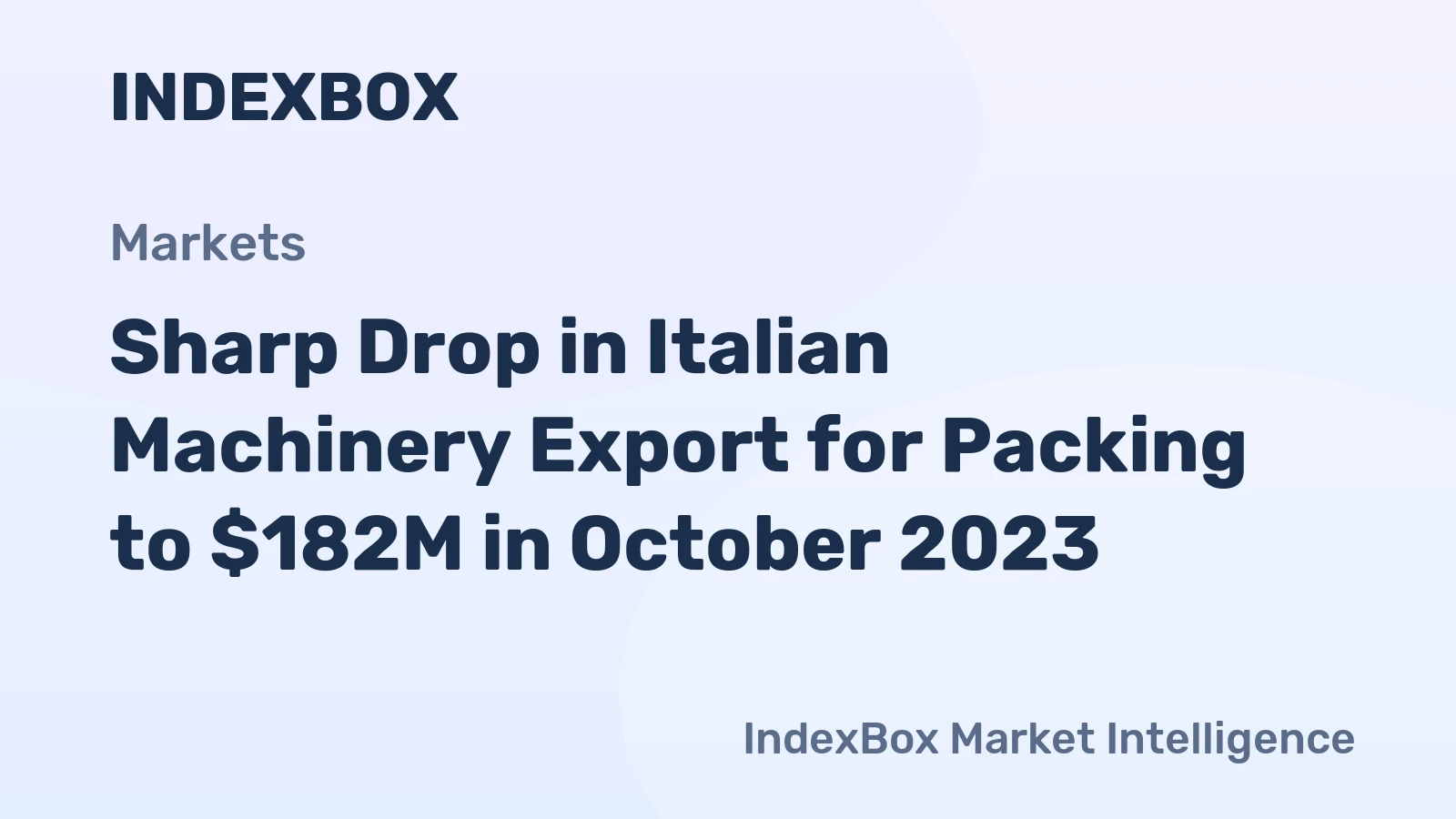 Sharp Drop in Italian Machinery Export for Packing to $182M in October 2023