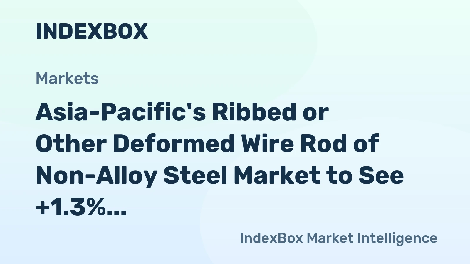Asia-Pacific's Ribbed or Other Deformed Wire Rod of Non-Alloy Steel Market to See +1.3% CAGR Growth Until 2035