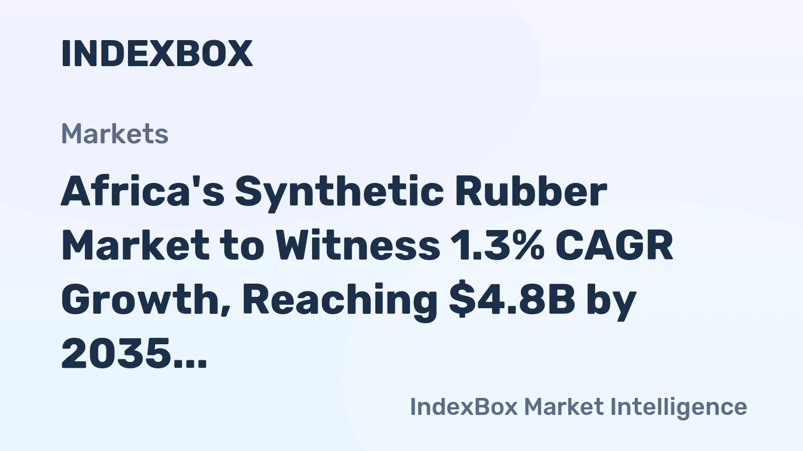 Africa's Synthetic Rubber Market to Witness 1.3% CAGR Growth, Reaching $4.8B by 2035
