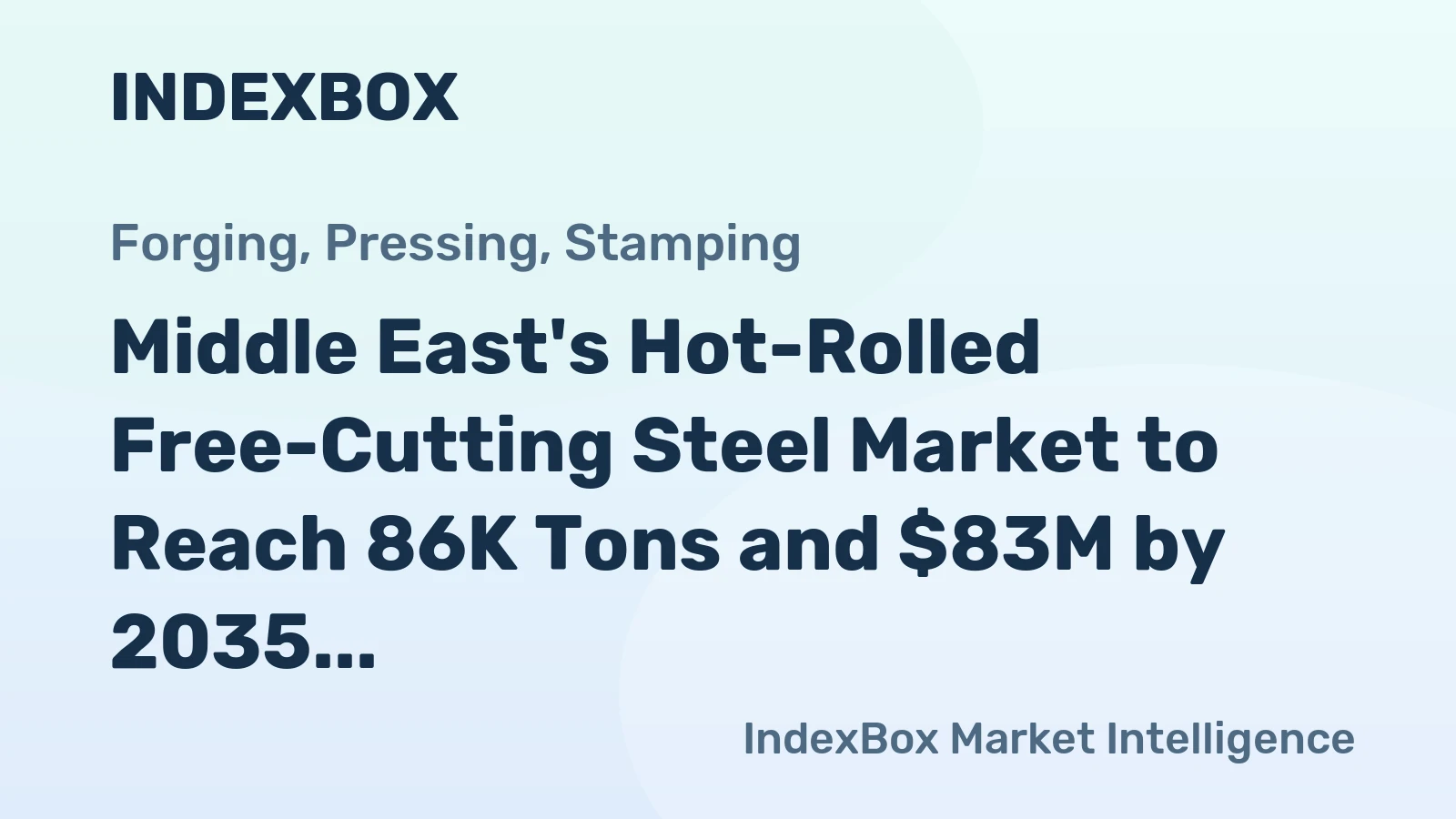 Middle East's Hot-Rolled Free-Cutting Steel Market to Reach 86K Tons and $83M by 2035