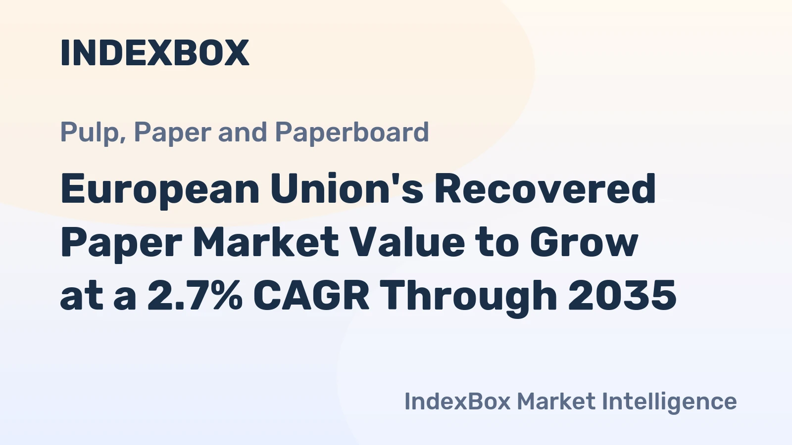 European Union's Recovered Paper Market Value to Grow at a 2.7% CAGR Through 2035