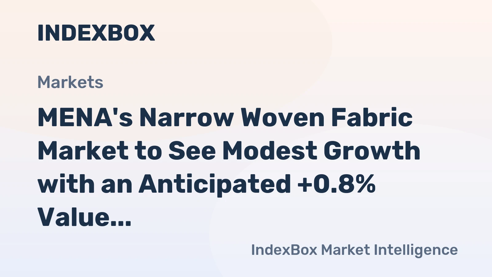 MENA's Narrow Woven Fabric Market to See Modest Growth with an Anticipated +0.8% Value CAGR