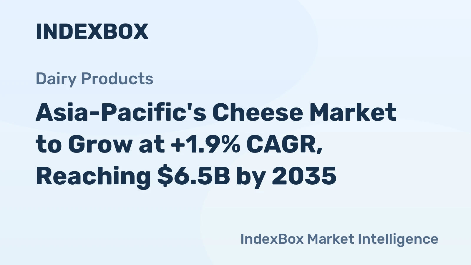 Asia-Pacific's Cheese Market to Grow at +1.9% CAGR, Reaching $6.5B by 2035