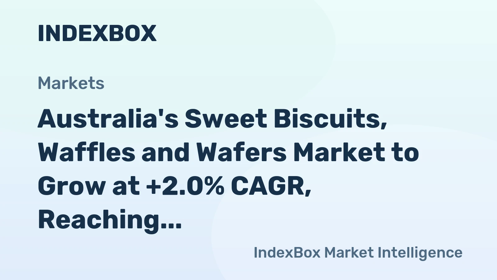 Australia's Sweet Biscuits, Waffles and Wafers Market to Grow at +2.0% CAGR, Reaching $321M by 2035