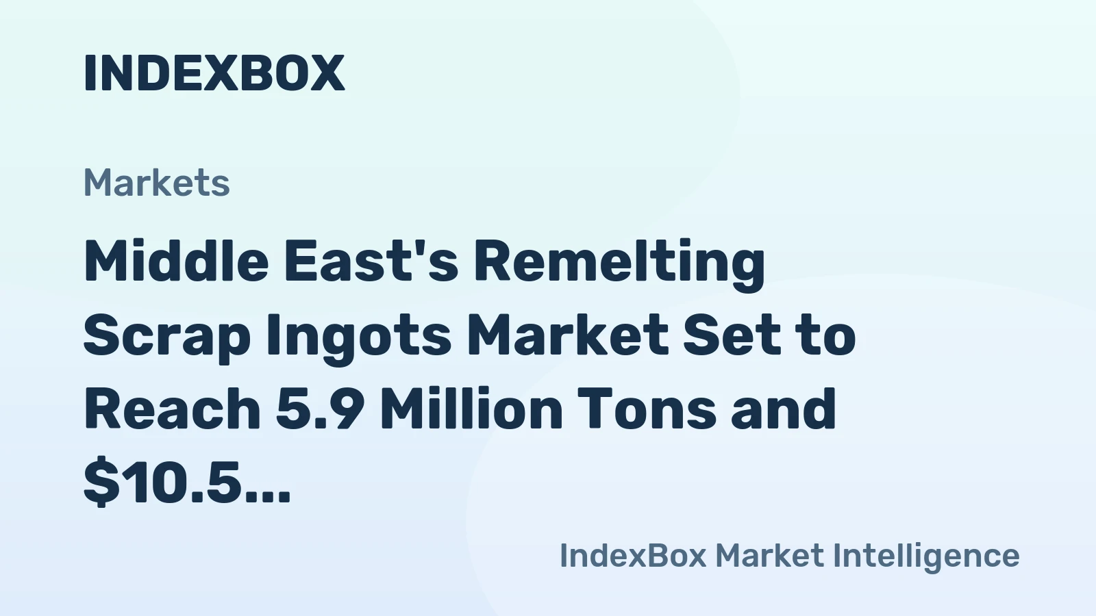 Middle East's Remelting Scrap Ingots Market Set to Reach 5.9 Million Tons and $10.5 Billion by 2035