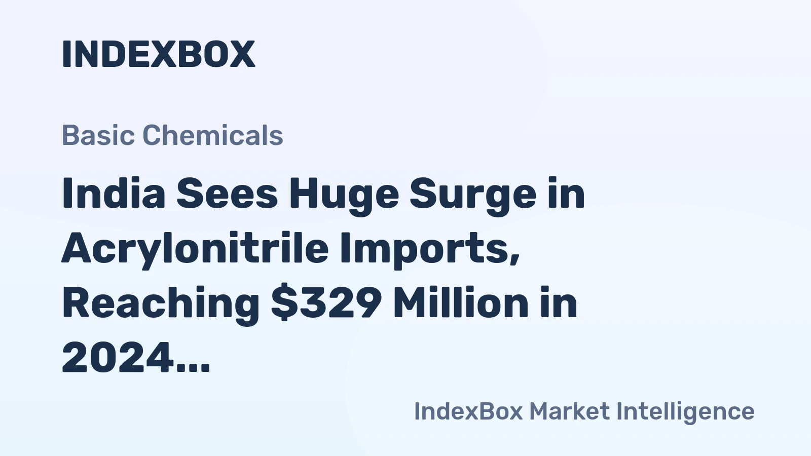 India Sees Huge Surge in Acrylonitrile Imports, Reaching $329 Million in 2024