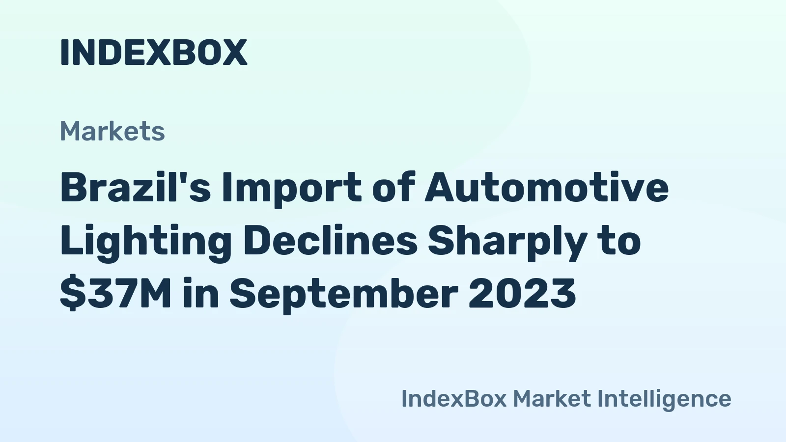 Brazil's Import of Automotive Lighting Declines Sharply to $37M in September 2023