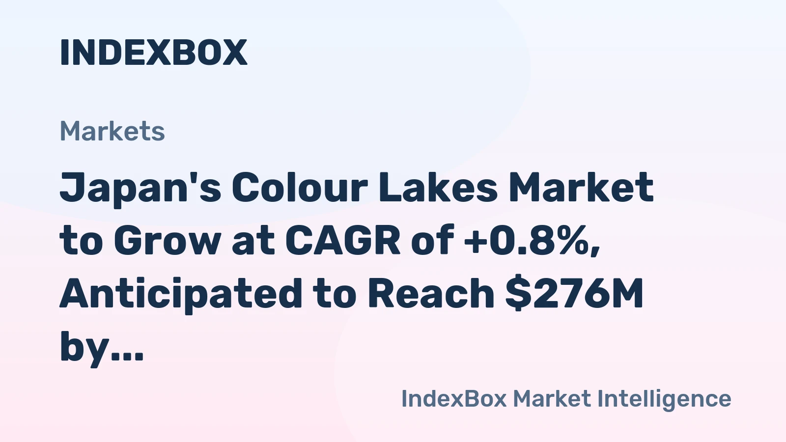 Japan's Colour Lakes Market to Grow at CAGR of +0.8%, Anticipated to Reach $276M by 2035