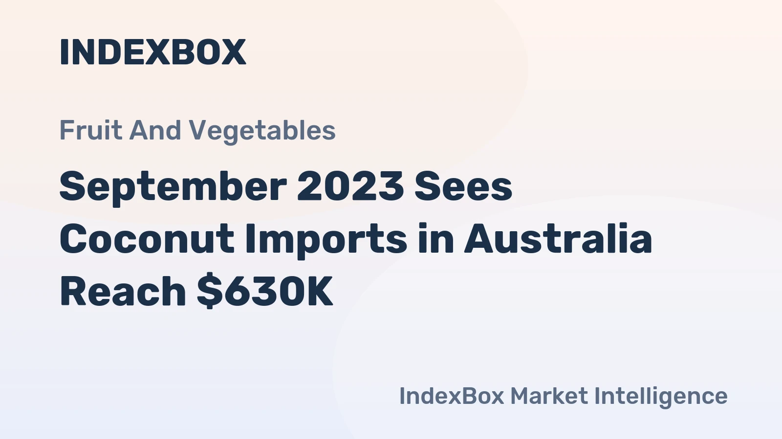 September 2023 Sees Coconut Imports in Australia Reach $630K