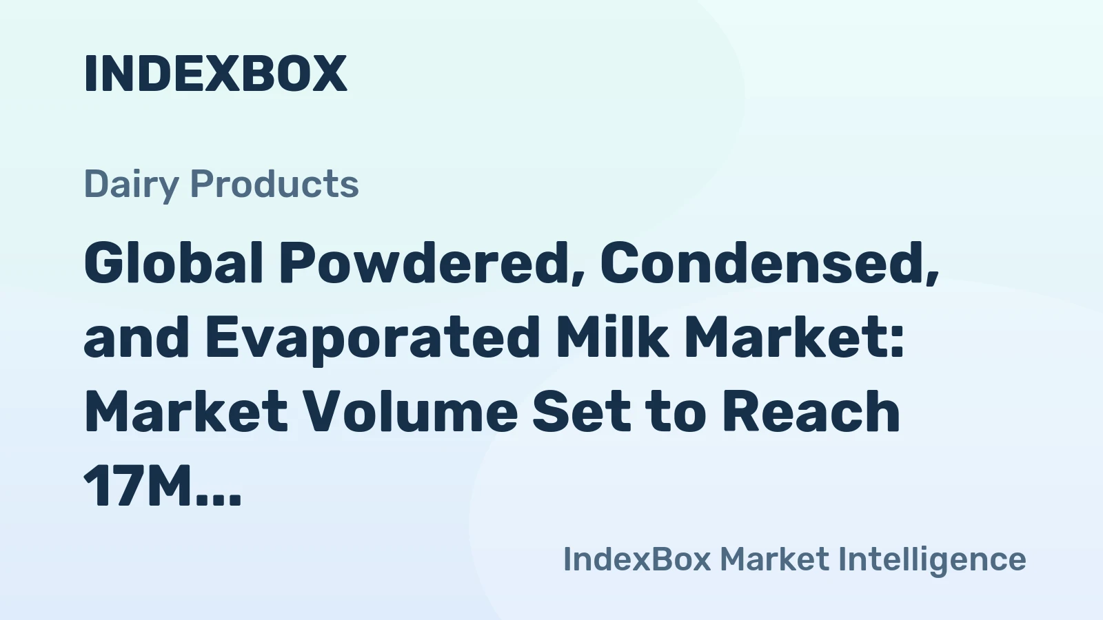 Global Powdered, Condensed, and Evaporated Milk Market: Market Volume Set to Reach 17M Tons and Market Value to Hit $54.7B by 2035