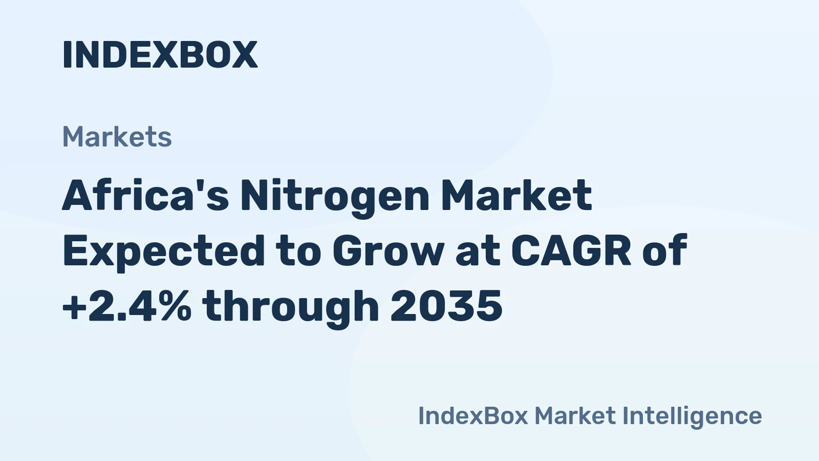 Africa's Nitrogen Market Expected to Grow at CAGR of +2.4% through 2035