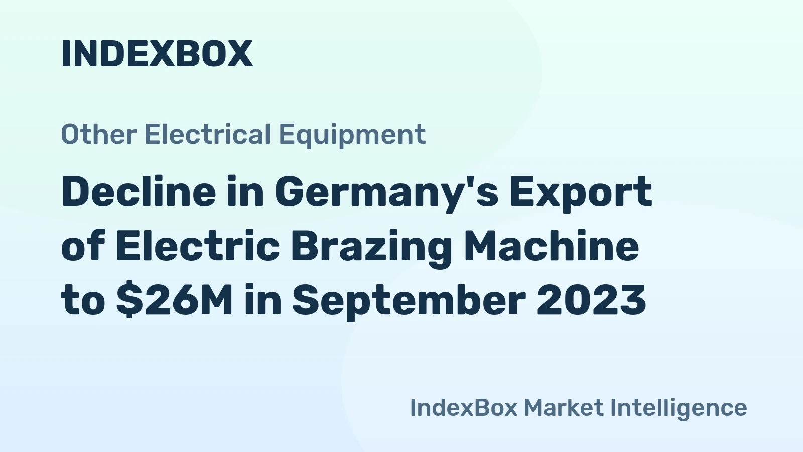 Decline in Germany's Export of Electric Brazing Machine to $26M in September 2023