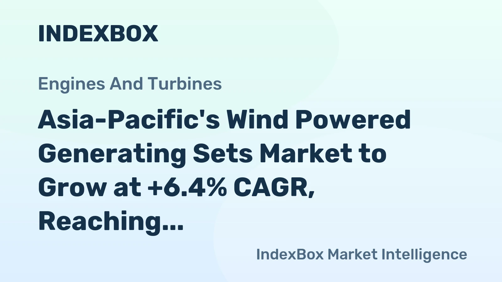 Asia-Pacific's Wind Powered Generating Sets Market to Grow at +6.4% CAGR, Reaching $379B by 2035