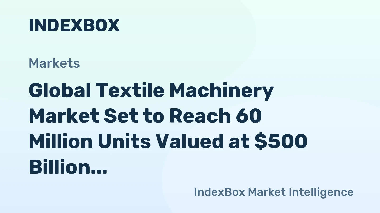 Global Textile Machinery Market Set to Reach 60 Million Units Valued at $500 Billion by 2035