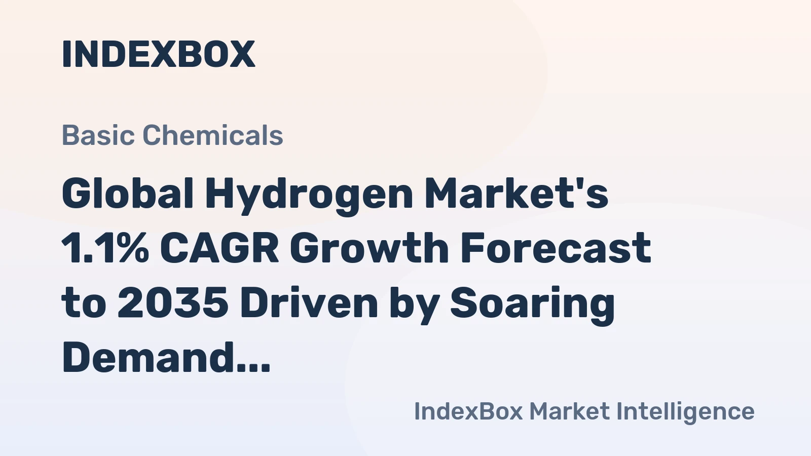 Global Hydrogen Market's 1.1% CAGR Growth Forecast to 2035 Driven by Soaring Demand